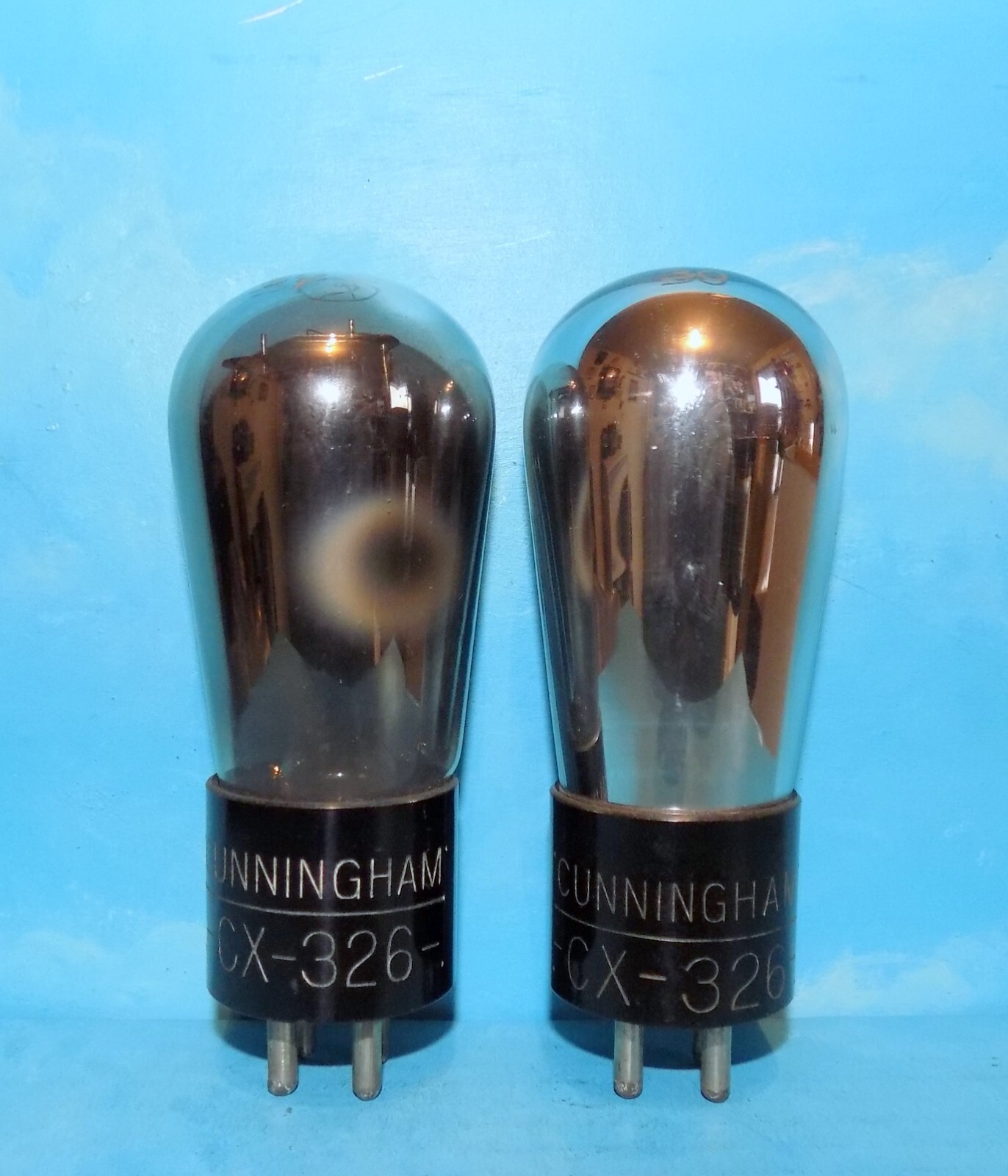 2 Cunningham CX-326 Type 26 Tubes Balloon Engraved Bases | eBay