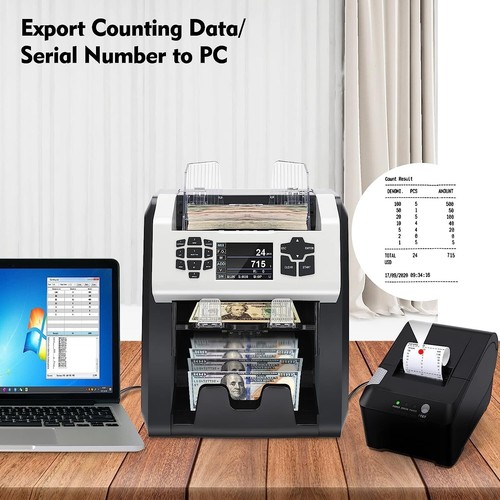 Cashtek S75, 2-Pockets 2-CIS Mixed Denomination Value Bill Counter ...