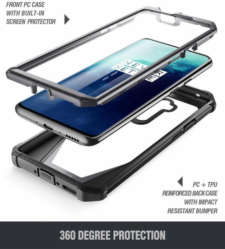 For OnePlus 7T Pro / 7 Pro / 7T Case Clear Back Shockproof Cover 360 ...