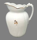 Antique White Tea Leaf Ironstone Pitcher 11 1/2" Chelsea Bishop ...