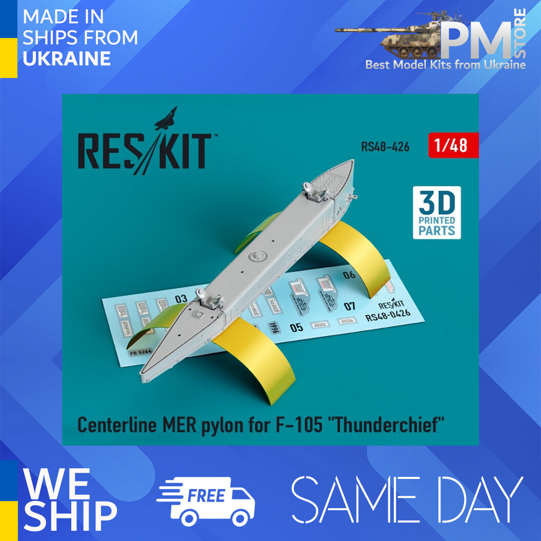 Reskit RS48-0426 1/48 Centerline MER pylon for F-105 "Thunderchief" 3D ...