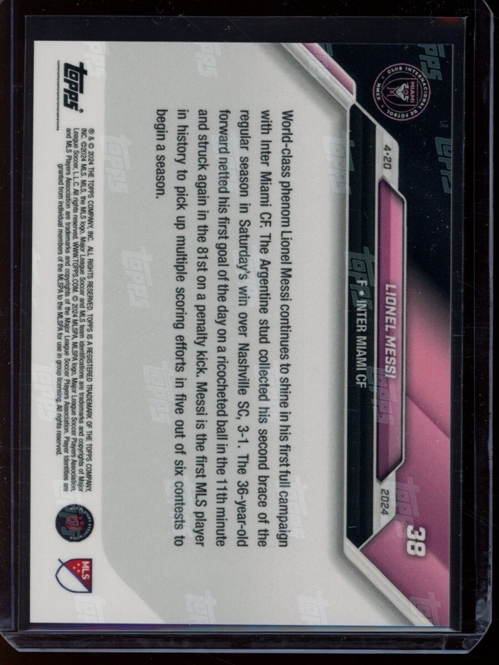 2024 Topps Now #38 Lionel Messi Blue Parallel Card #d /49 | eBay