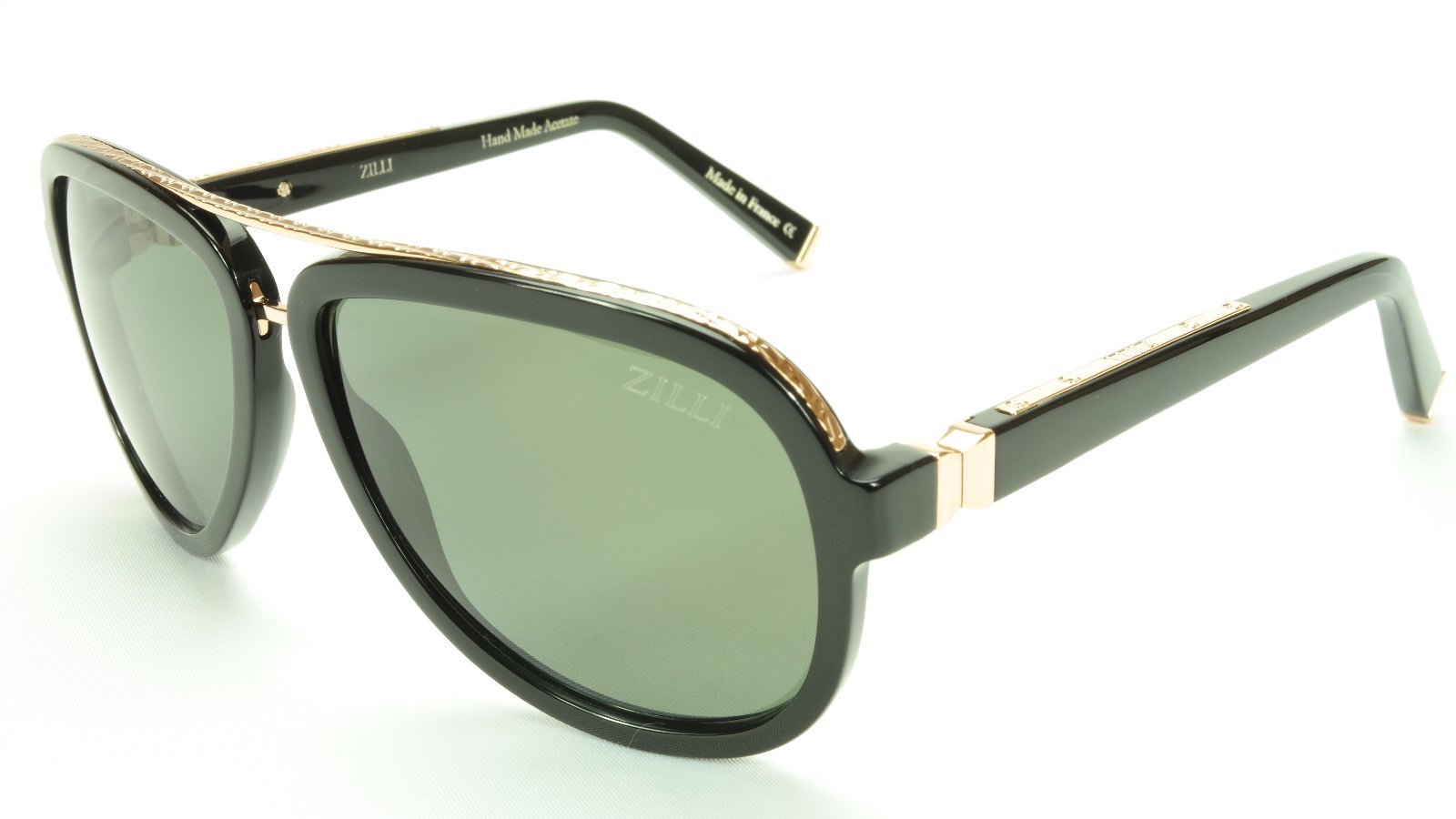 ZILLI Sunglasses Polarized Hand Made Acetate Titanium Black France ZI ...