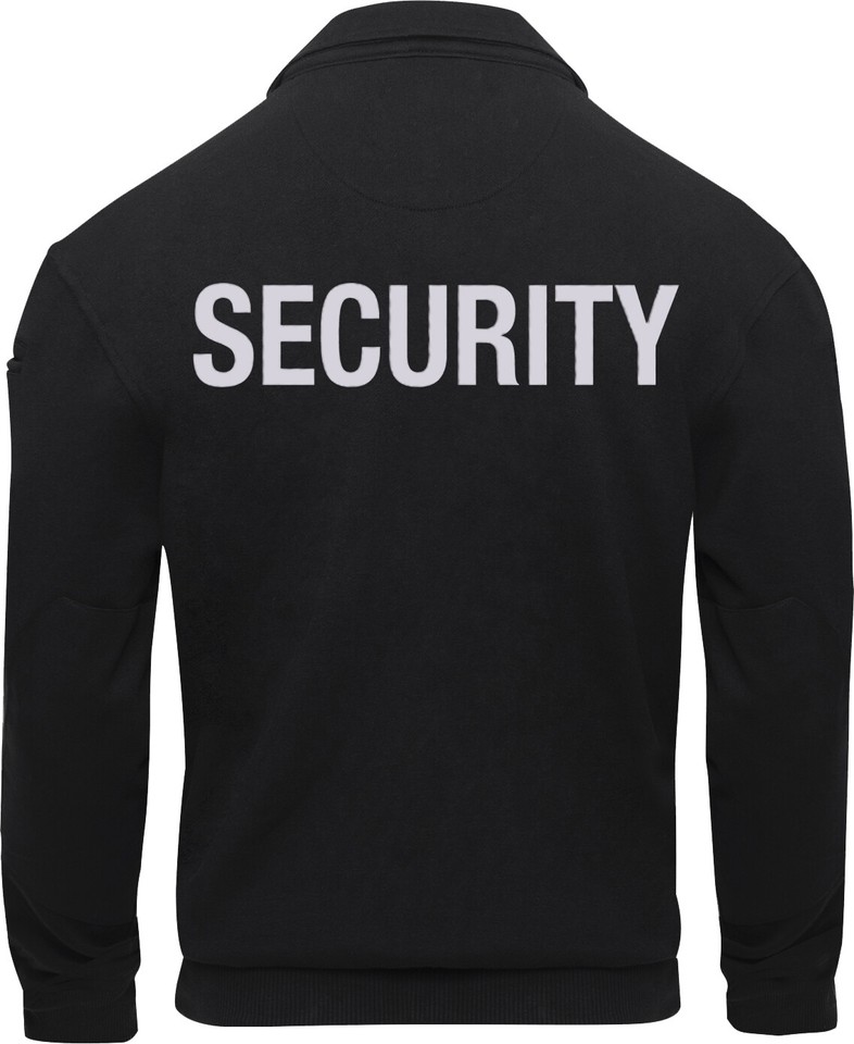 Black Security 1/4 Zip Job Shirt Uniform Duty Guard Officer Shirt Top ...