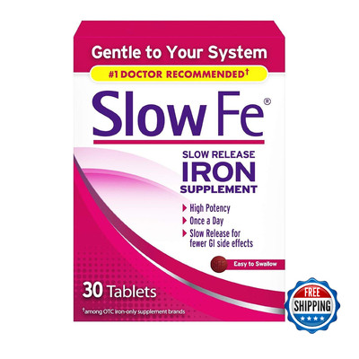 Slow Fe Slow Release Iron Supplement 60 Tablets - 2 Pack for Energy ...