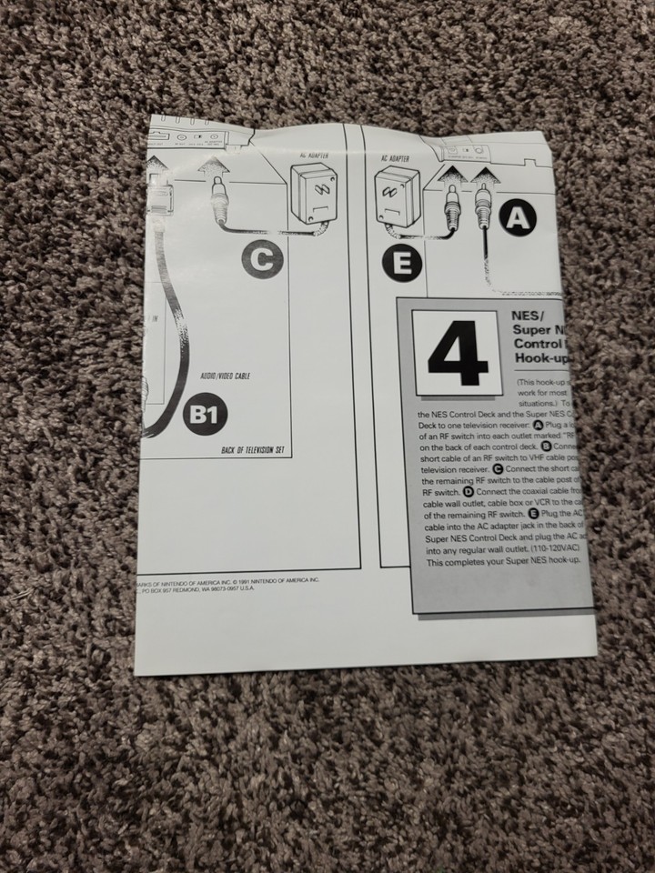 Super Nintendo SNES Box ONLY With Styrofoam And 1 Cord. No Console ...