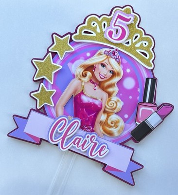 Personalised Barbie cardstock cake topper Handmade | eBay Australia