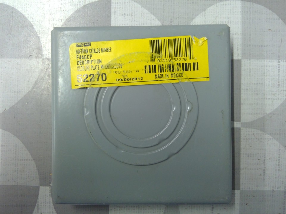 Hoffman F44GCP 52270 4x4 Closure Plate w/ Knockouts **Free Shipping ...