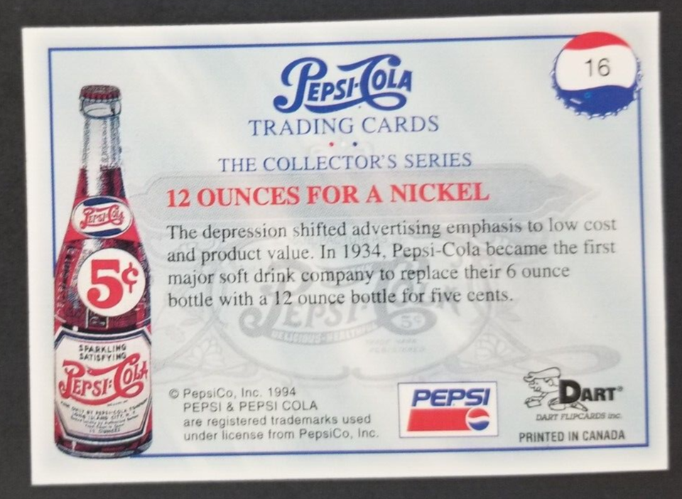 Bottle Soda 1994 Pepsi Cola Card #16 (NM) | eBay