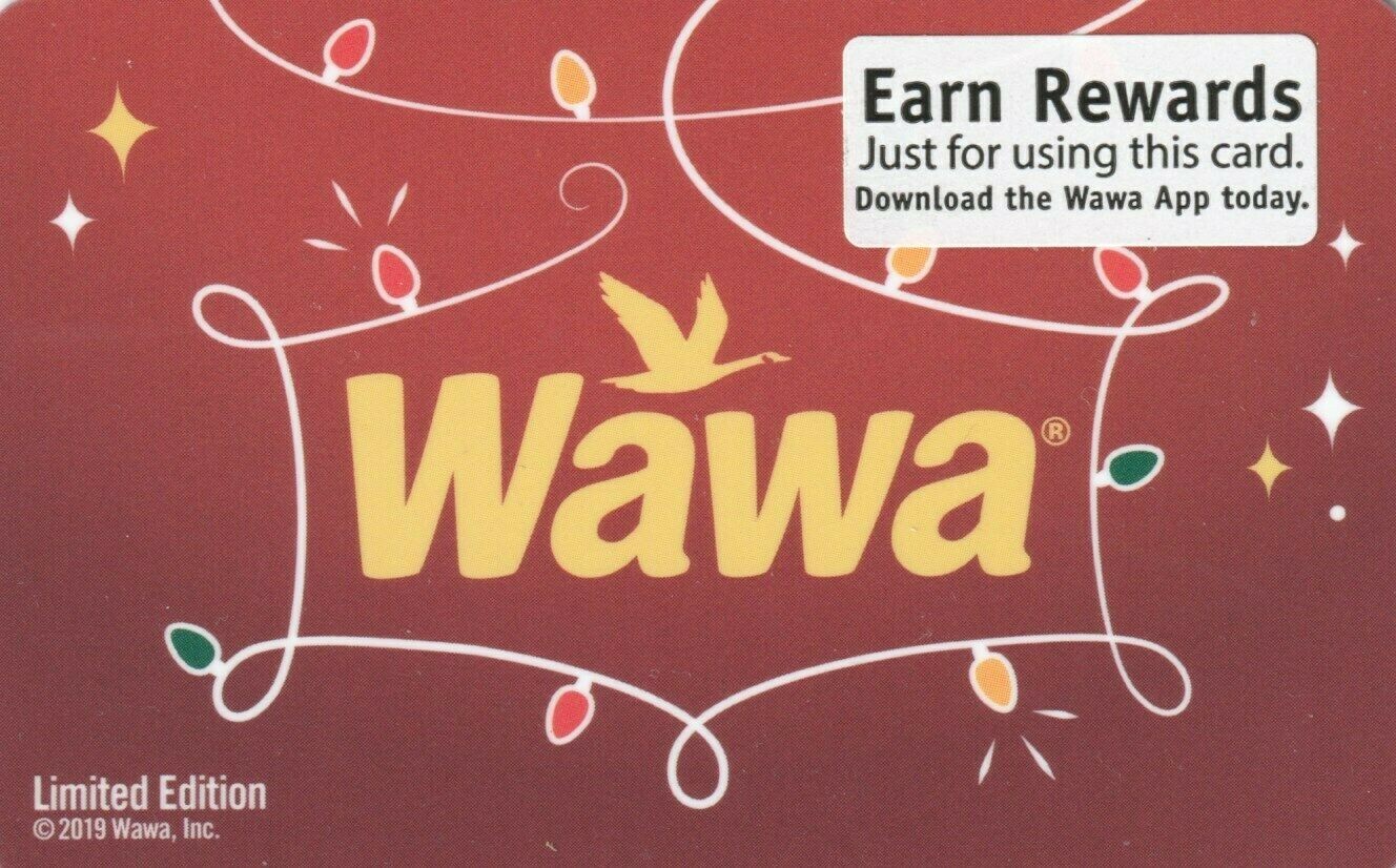Wawa Gas & Convenience Store Christmas Holiday Lights 2019 Gift Card FD ...