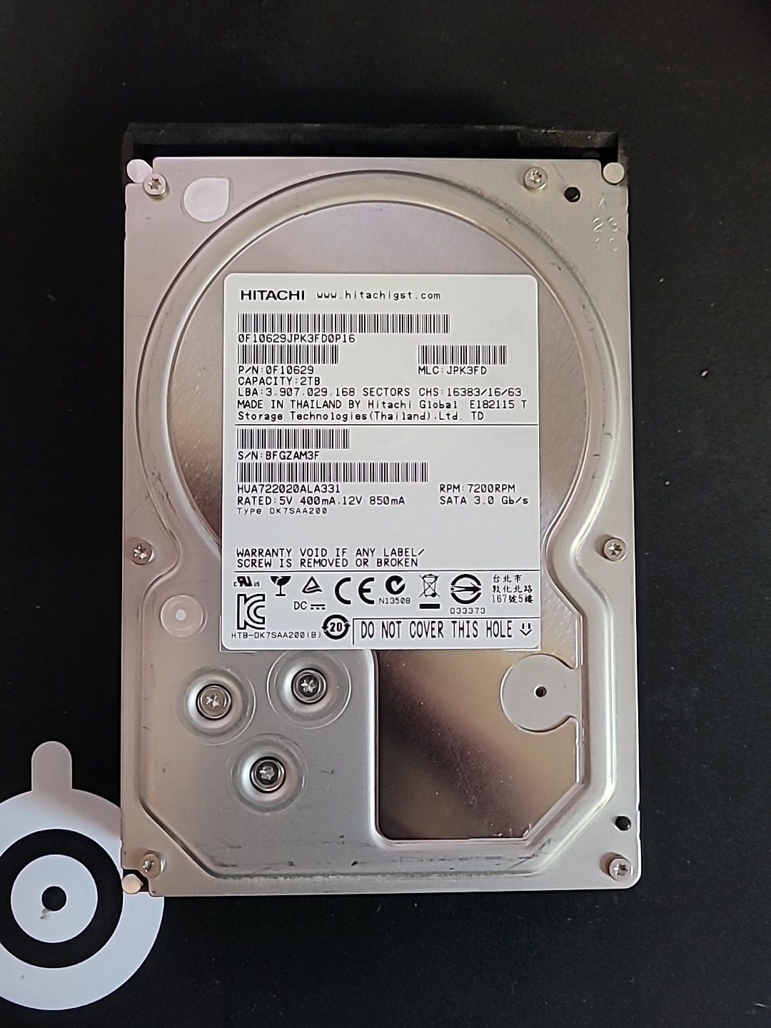 Hitachi 2TB,Internal,7200 RPM (HDS722020ALA330) Desktop Hard Disk Drive ...