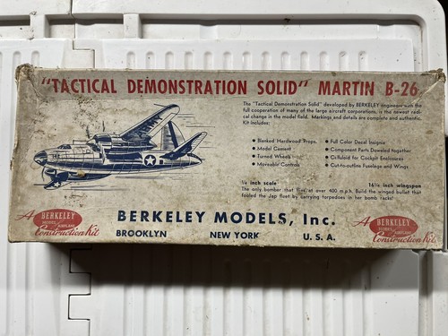 Berkeley Tactical Demonstration Solids Martin B-26 Balsa Model airplane ...
