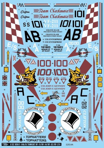 DXM decal 1/32 USN F-14 TOMCAT VF-11 / VF-14 / VF-32 / VF-211 | eBay