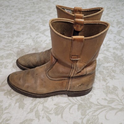 Vintage Red Wing Boots Brown Leather Roper Cowboy Boots Size 8 READ | eBay