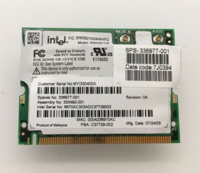 Compaq MiniPCI 3B wireless network card, P/N: 336977-001 | eBay Australia