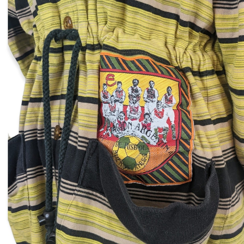 Vintage Palmer Clothing Retro Stripe Long Drawstring Hooded Jacket M ...