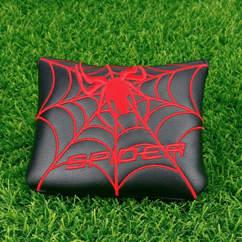 Spider Embroidery Golf Square Mallet Putter Cover Magnetic Headcover ...