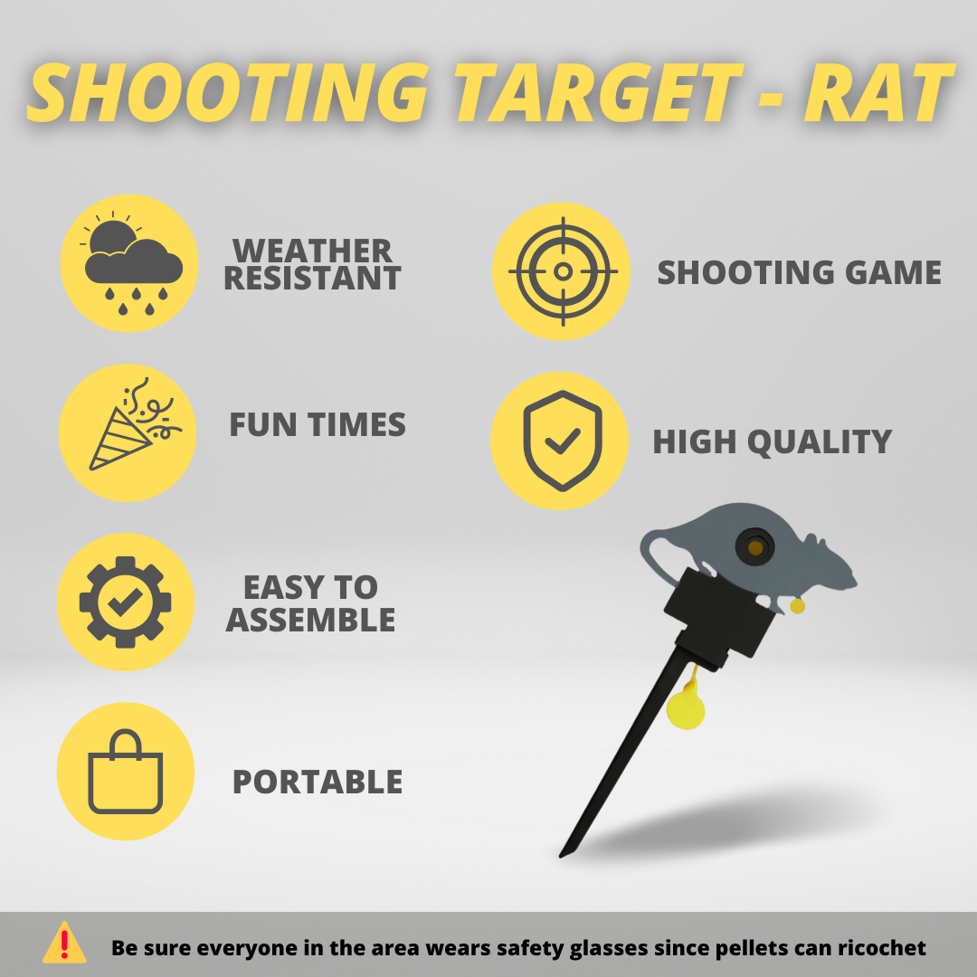 Self Resetting Shooting Target Rat Garden Airgun Practice Metal Animal ...