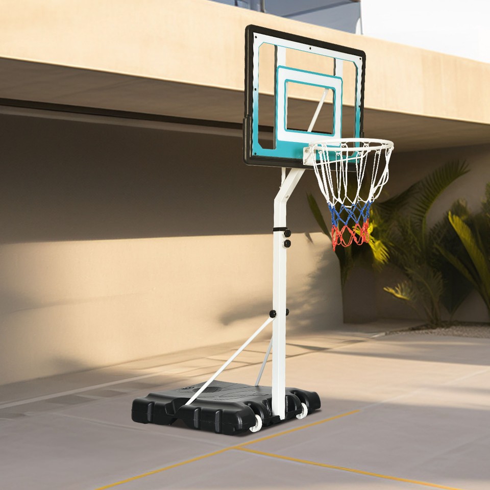 Adjustable Height Basketball Goal Outdoor Sport Swim Basketball Hoop ...