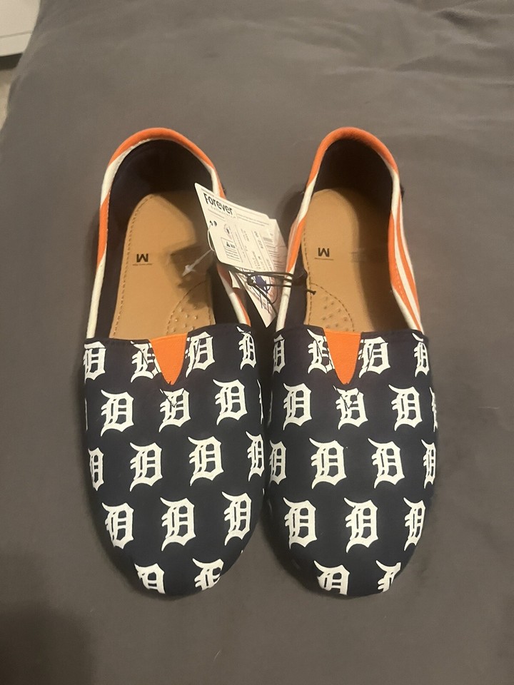 Detroit Tigers Women's Medium Canvas Shoes Sneakers Baseball Team Fans ...