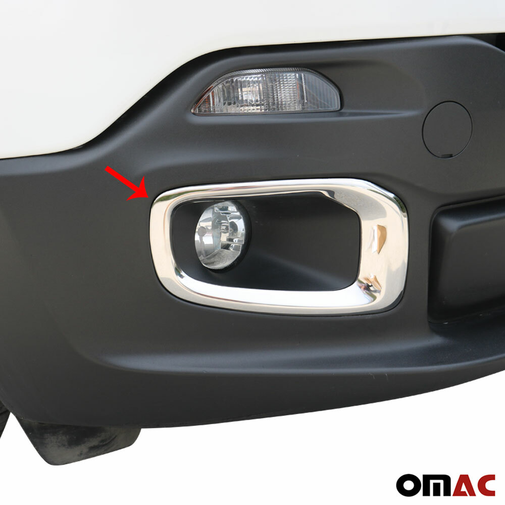 Chrome Fog Light Surround Lamp Bezel Trim Steel for Jeep Renegade 2015 ...