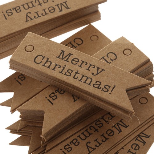 Party Supplies Kraft Paper Tags Christmas Ornaments Gifts Label Xmas ...