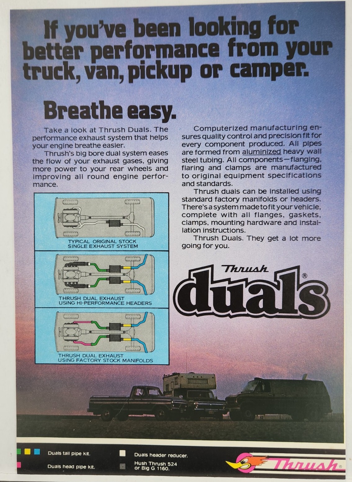 1977 Thrush Duals Mufflers Retro Original Print Ad 70's | eBay