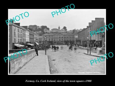 OLD 8x6 HISTORIC PHOTO OF FERMOY CORK IRELAND THE TOWN SQUARE c1900 2 ...