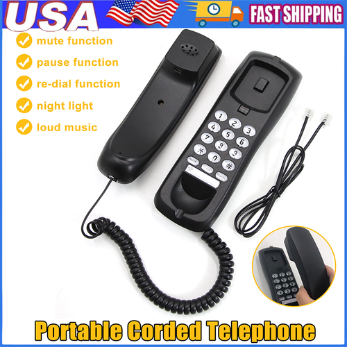 US Telephone Desktop Corded Landline Mini Phone For Hotel Office Home ...