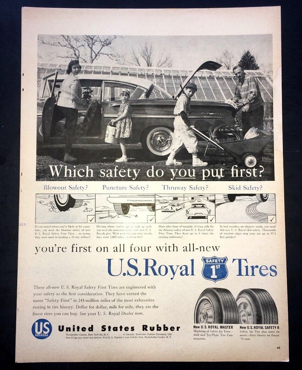 Life Magazine Ad UNITED STATES RUBBER U.S. ROYAL TIRES 1958 Ad | eBay