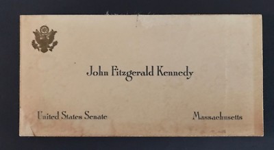 JFK JOHN F KENNEDY "ORIGINAL" SENATE BUSINESS CARD - VERY RARE | eBay