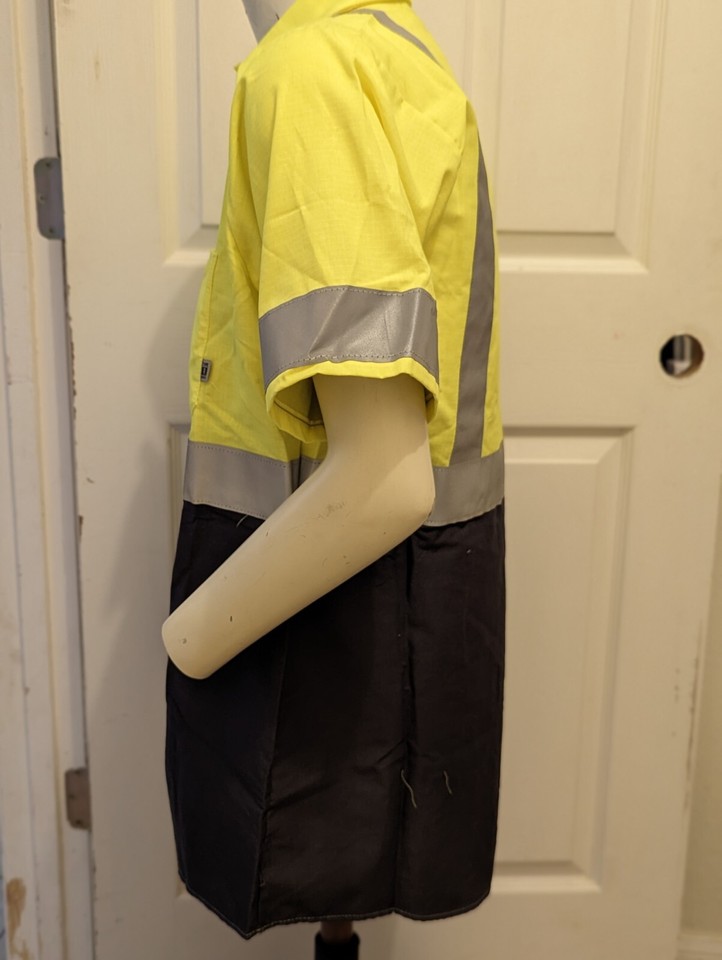 Red Kap Reflective Yellow Work Shirt Type R Class 2 Level 2 Sz M Short ...
