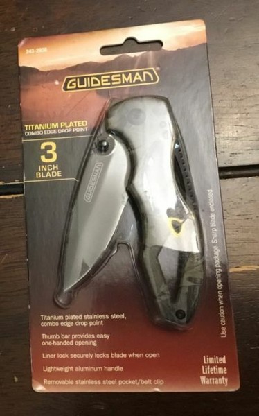 Guidesman Titanium Plated Stainless Steel Pocket Knife 3 Inch Blade ...