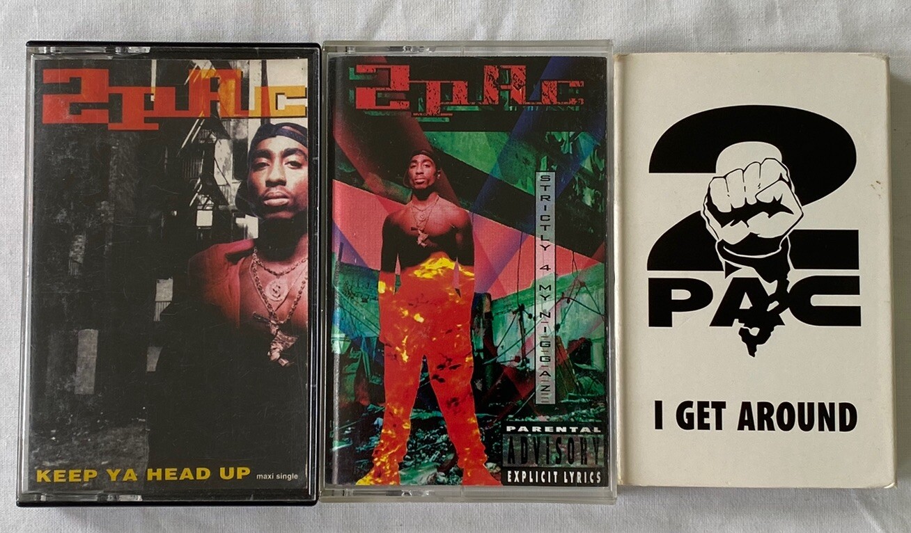 Lot Of 3 2Pac Tupac Makaveli Cassettes Keep Ya Head Up I Get Around ...