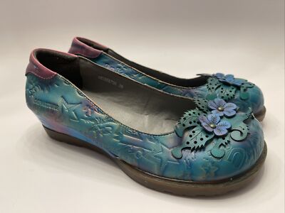 SOCOFY Departure From UK Slip On Shoes Womens Sz US 8 EUR 39 Blue ...
