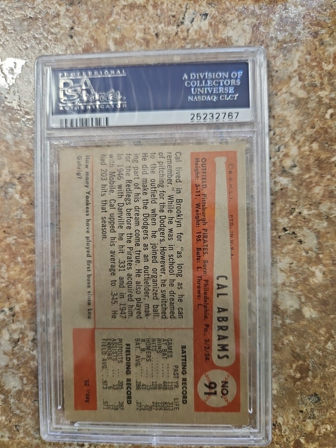 1954 Bowman Cal Abrams #91 PSA 6 EX-VG | eBay