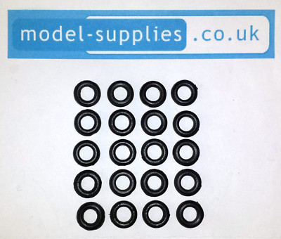 Matchbox 10mm Reproduction Hard Black Plastic Tyres fits 8, 15, 14, 24 ...