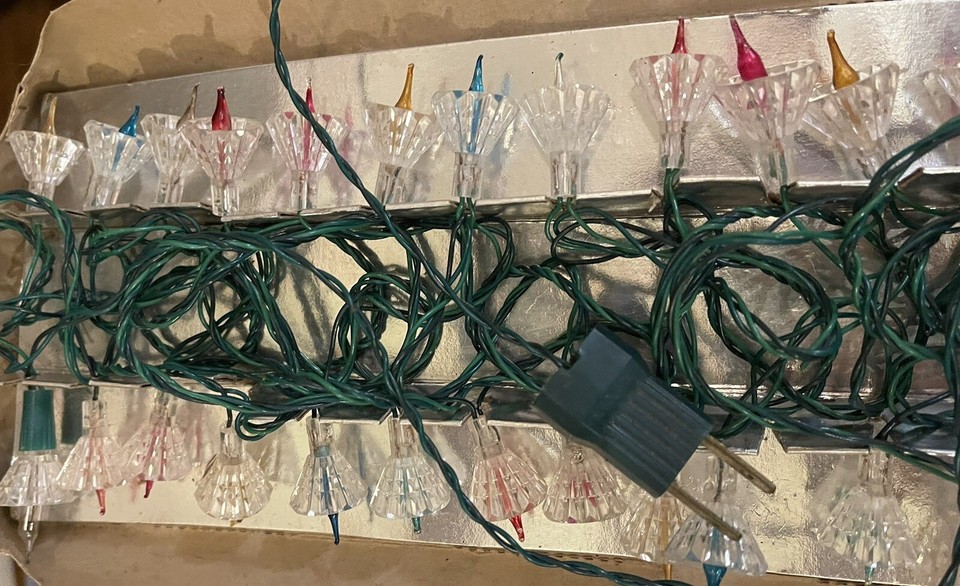 Vintage Christmas 35 Star Light Plastic Cap AS-IS Partial Lit Blinking ...