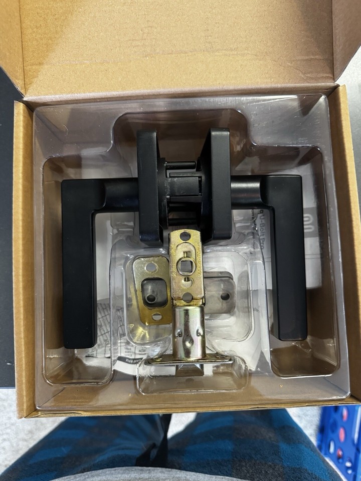 ULTRALOQ Handle Push Pull, Black Front Door Handle Set in Matte Black ...