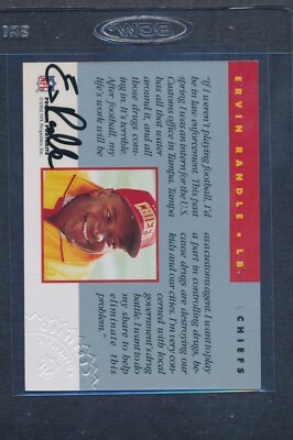 1992 Pro Line Portraits Certified Auto #110 Ervin Randle Chiefs *F8498 ...