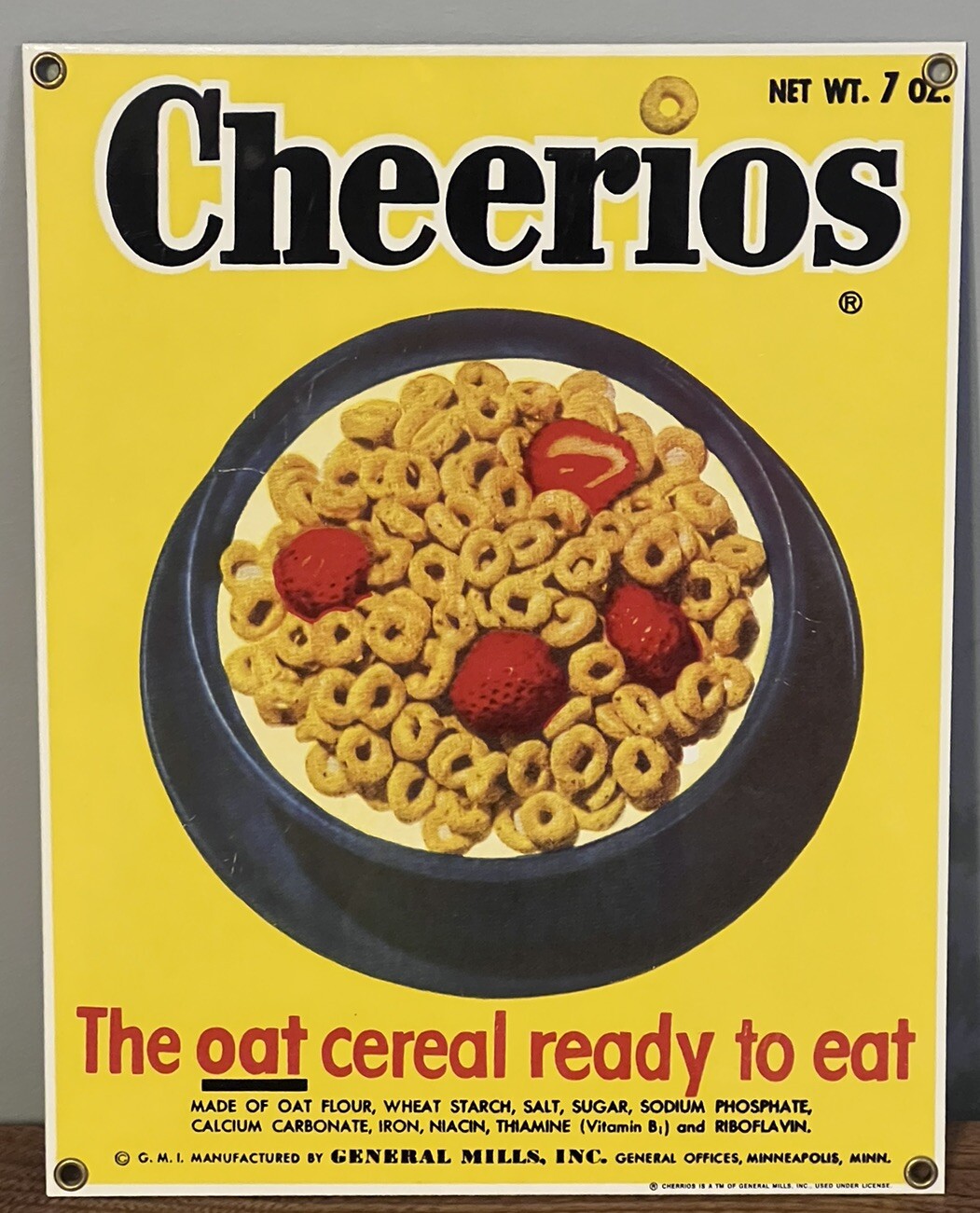 Vintage Ande Rooney Porcelain/Steel Cheerios Sign 11-1/4" x 8-7/8" | eBay