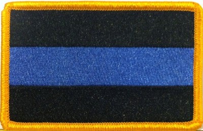 Thin Blue Line Patch Law Police Enforcement Embroidered Iron-On Patch ...