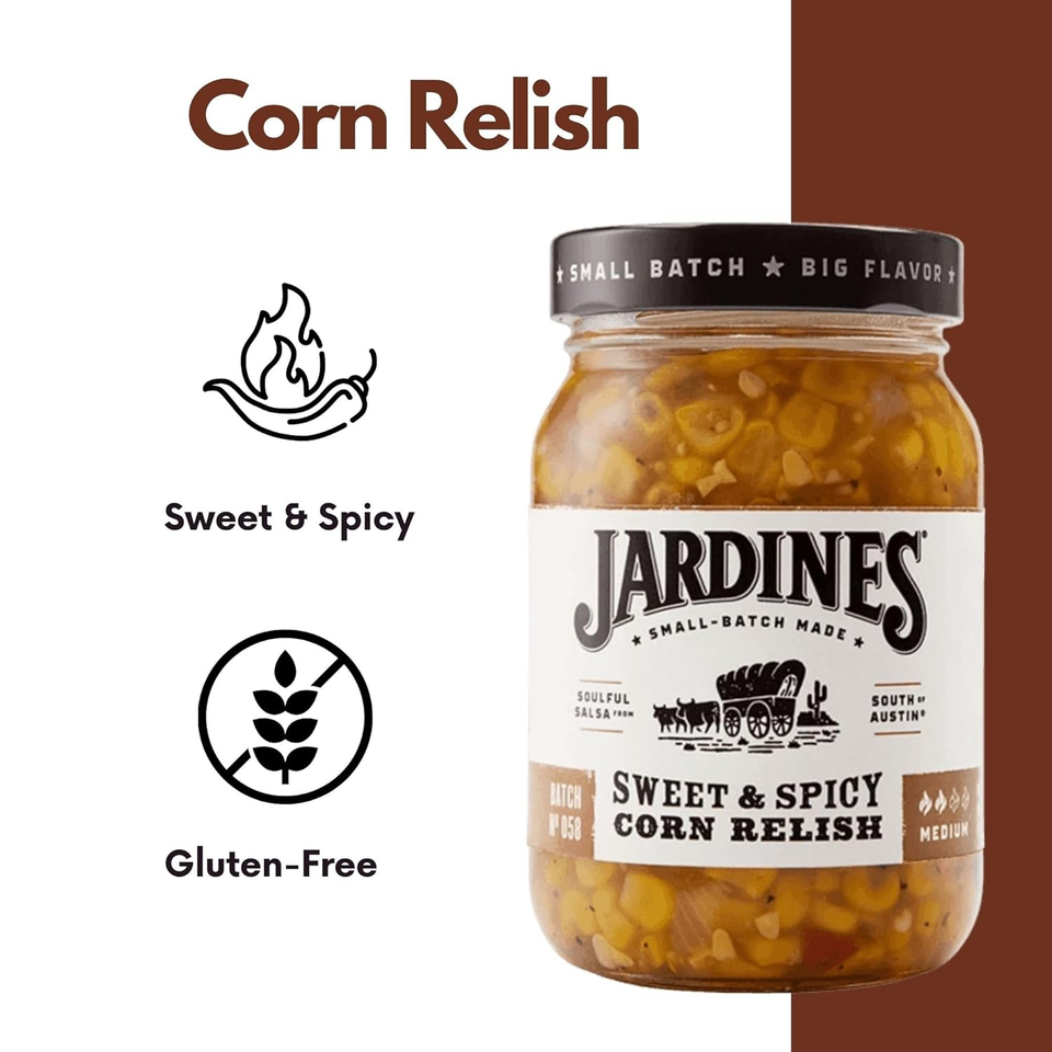Jardines Salsa Corn Relish Sweet & Spicy - 16 OZ (Pack of 3 ...