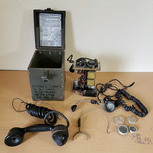 U.S. Army Signal Corps 1952 Telephone Repeater With Box EE-89-A - Field ...