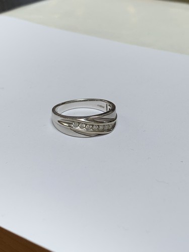 MGW 10K White Gold .20ct Round Diamond Men's Wedding Band Ring Size 10 ...