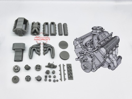 Chevy 632 Crate Big Block Style Engine GM Drag Motor 1000hp 1/24 1/16 1 ...