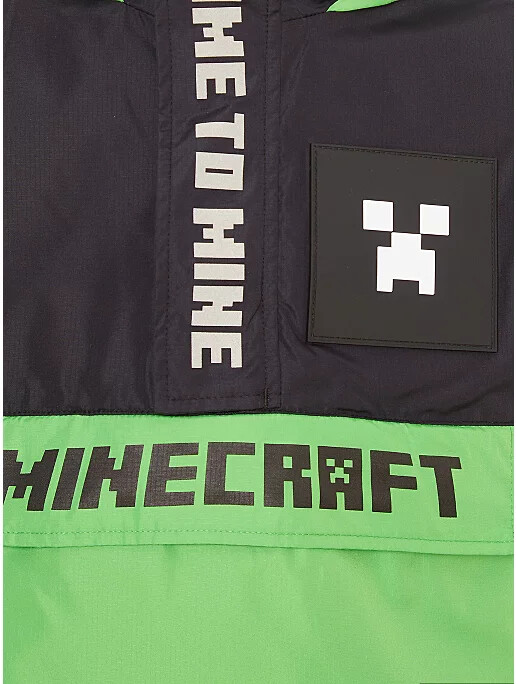 Minecraft Light Weight Rain Coat School Coat Jacket Hooded Green Black ...