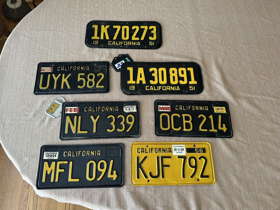 Vintage California Black License Plates Pair | eBay