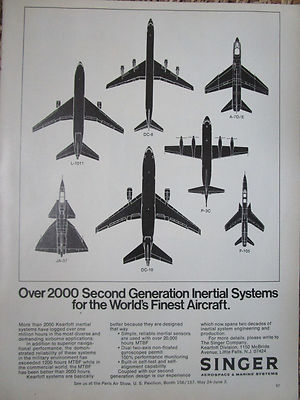 4/1973 PUB SINGER KEARFOTT INERTIAL SYSTEMS GYROSCOPE SENSOR F-105 JA ...