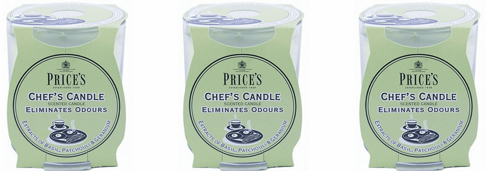 3 x Prices Chefs Candle in Jar Eliminates Cooking Cooks Kitchen Odour ...